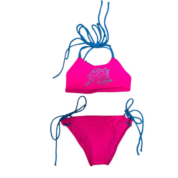 TQTA “Te Quiero, Te Amo”. | Swim | Vibrant Pink And Blue Kids Bikini ...